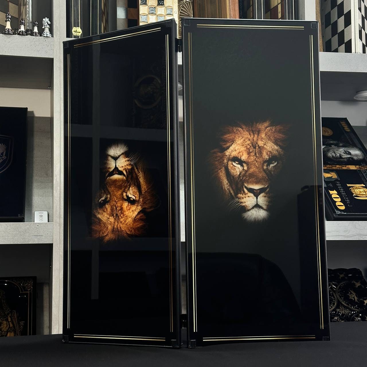 Luxury Glass Backgammon Set, Game Board LION Desigh, Exclusive ...