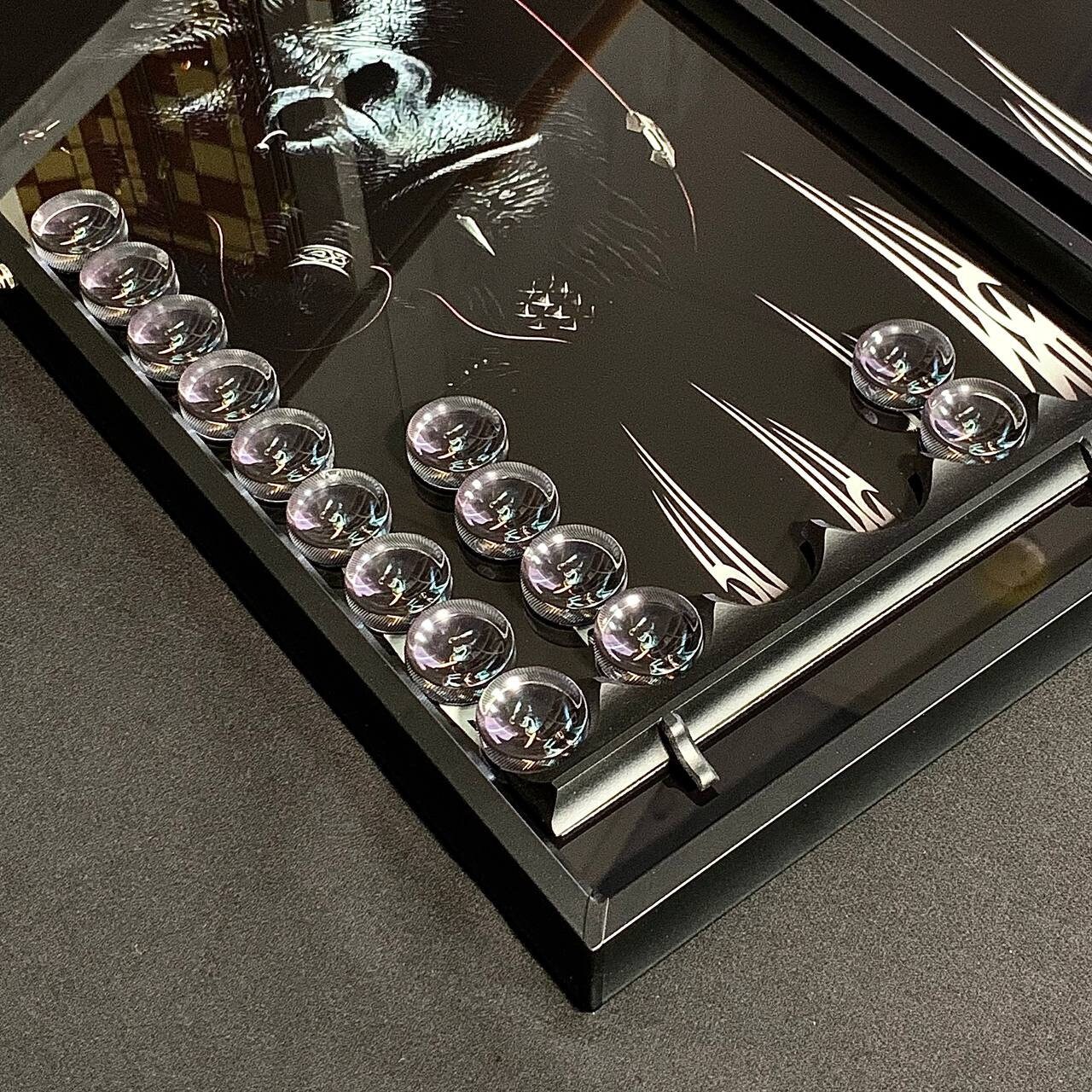 Luxury Glass Backgammon Set, Game Board MONKEY Gorilla Desigh ...