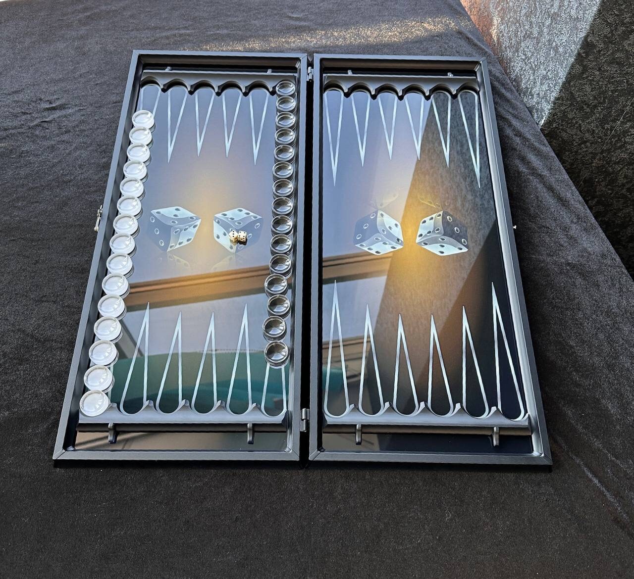 Exclusive Glass Backgammon&chess Set, Game Board, Backgammon and Chess ...