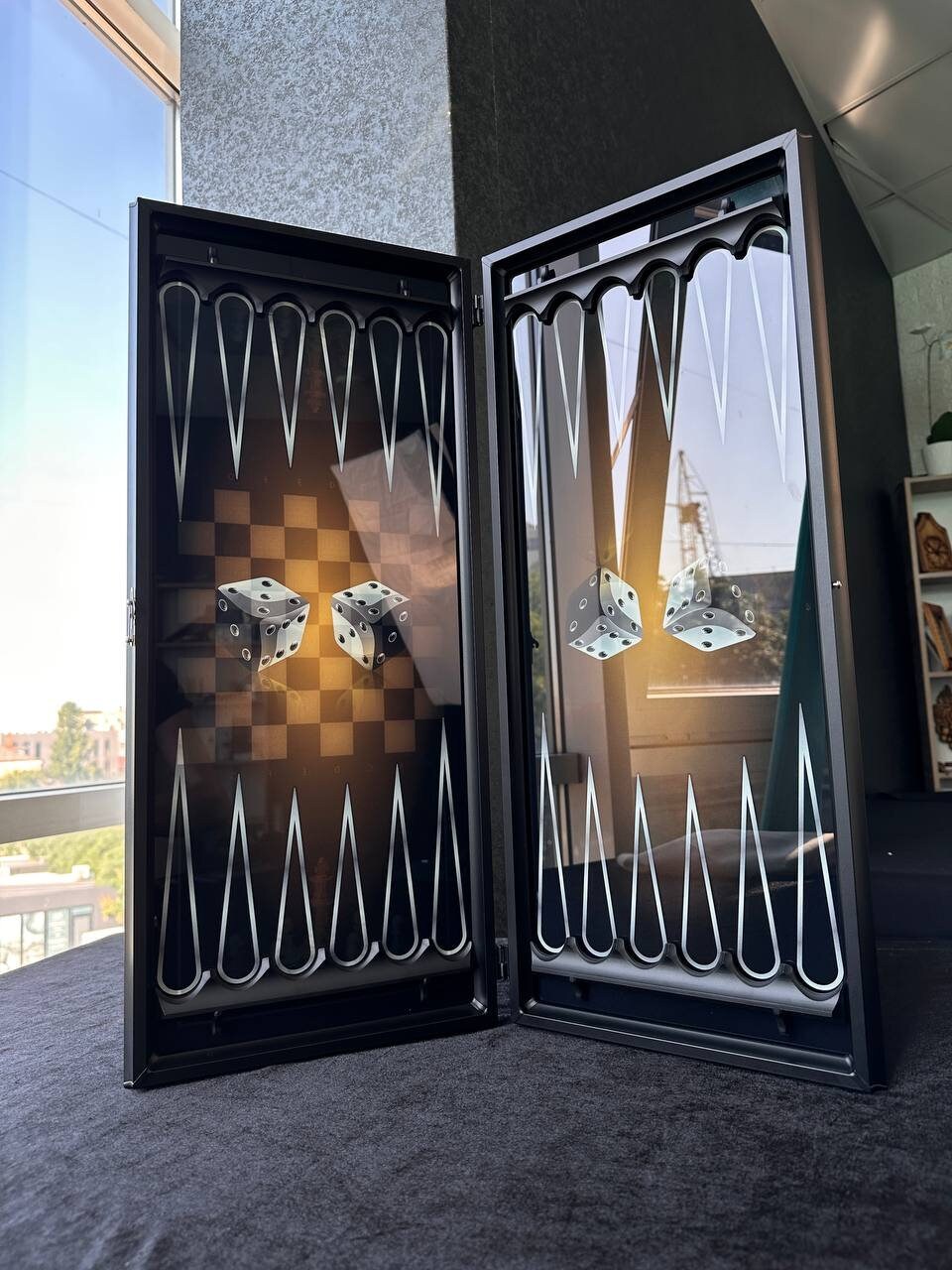 Exclusive Glass Backgammon&chess Set, Game Board, Backgammon and Chess ...