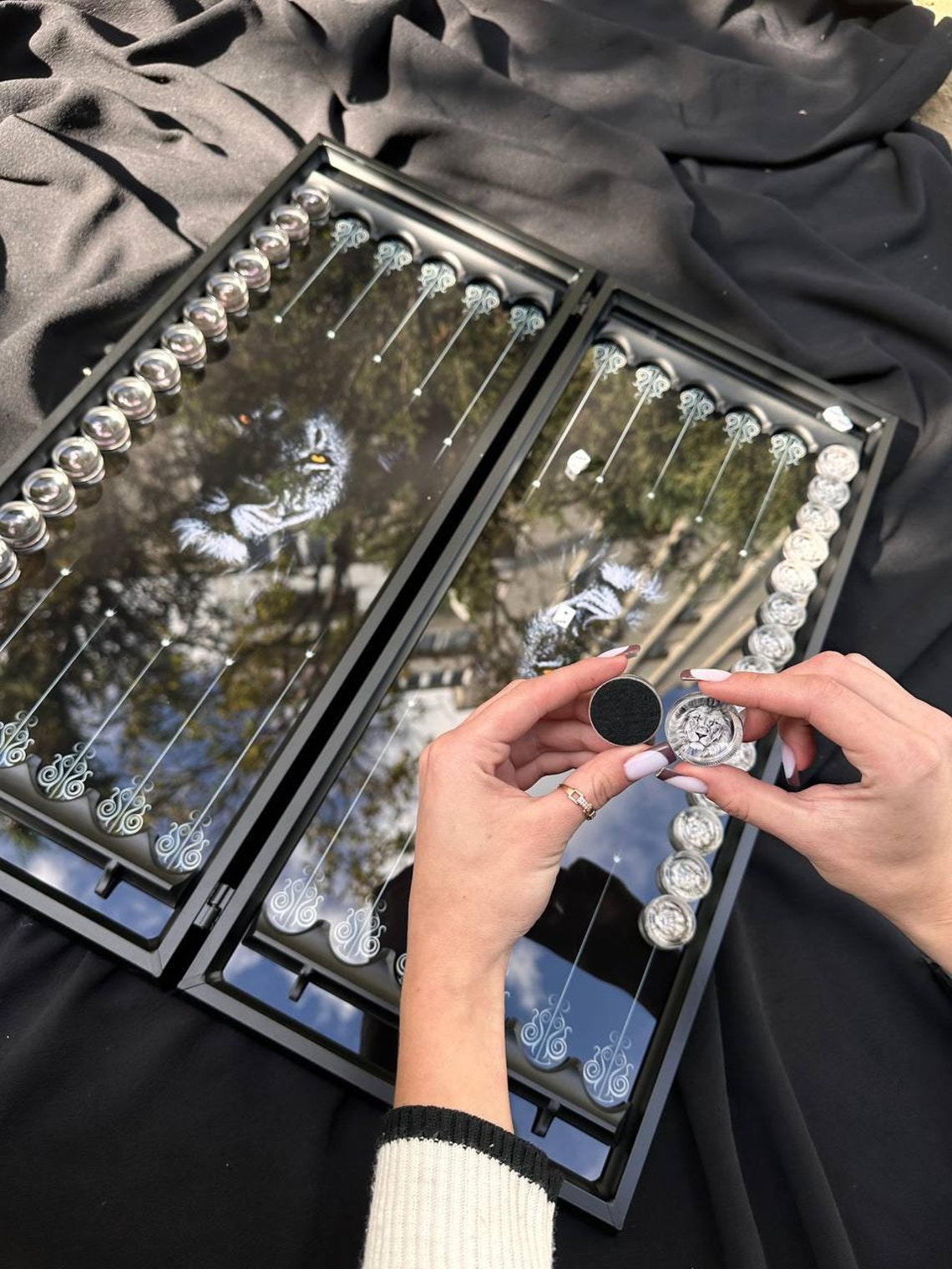 Luxury Glass Backgammon Set, Game Board LION Desigh, Exclusive ...