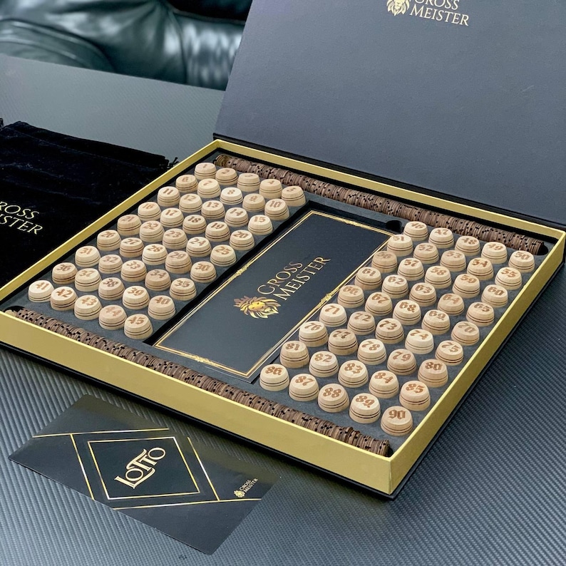 Wooden Lotto Game Full Set | Classic Bingo With Wooden Barrels | Family ...