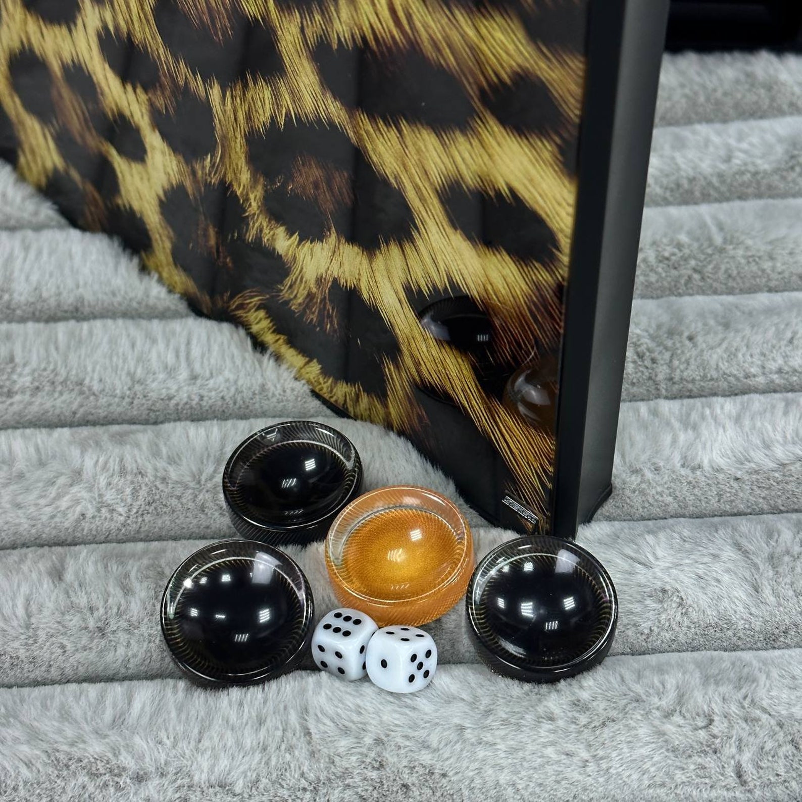 Luxury Glass Backgammon Set, Game Board TIGER&LEOPARD Desigh ...