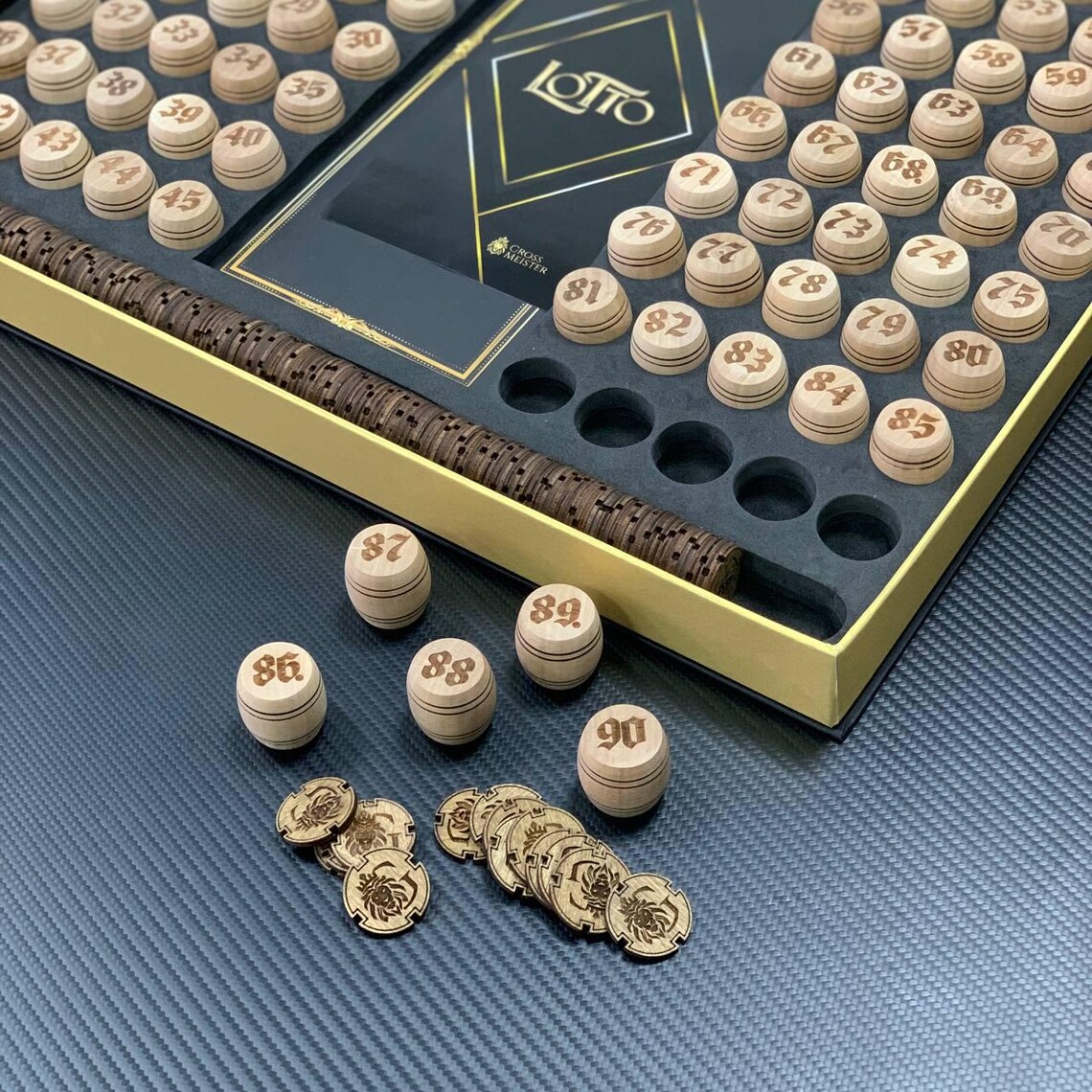 Wooden Lotto Game Full Set | Classic Bingo With Wooden Barrels | Family ...