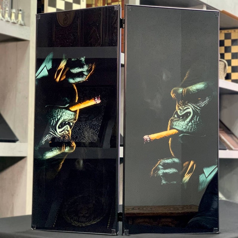 Luxury Glass Backgammon Set, Game Board MONKEY Gorilla Desigh ...
