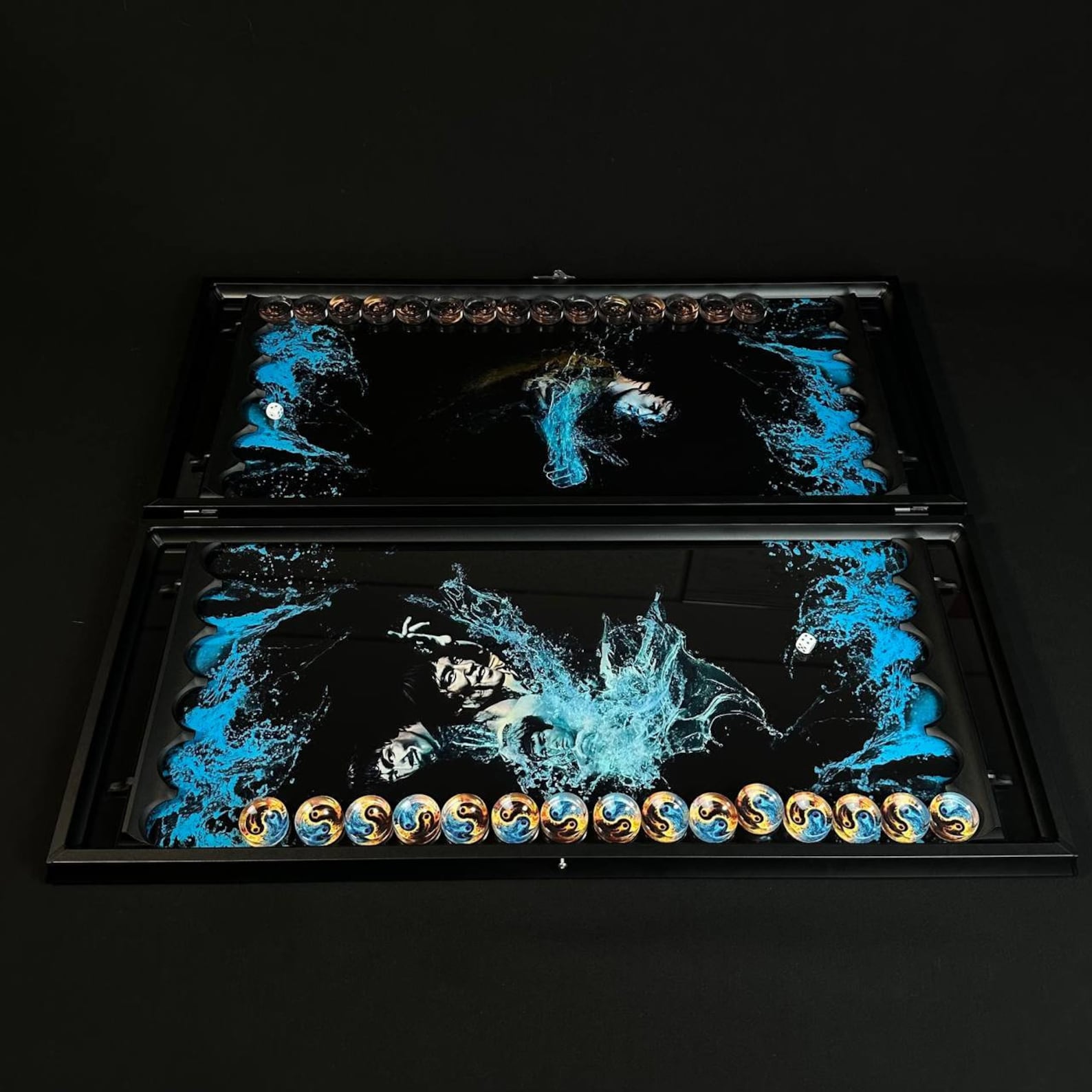 Glass Backgammon Set for Fans of Hand-to-hand Combat, Game Board ...