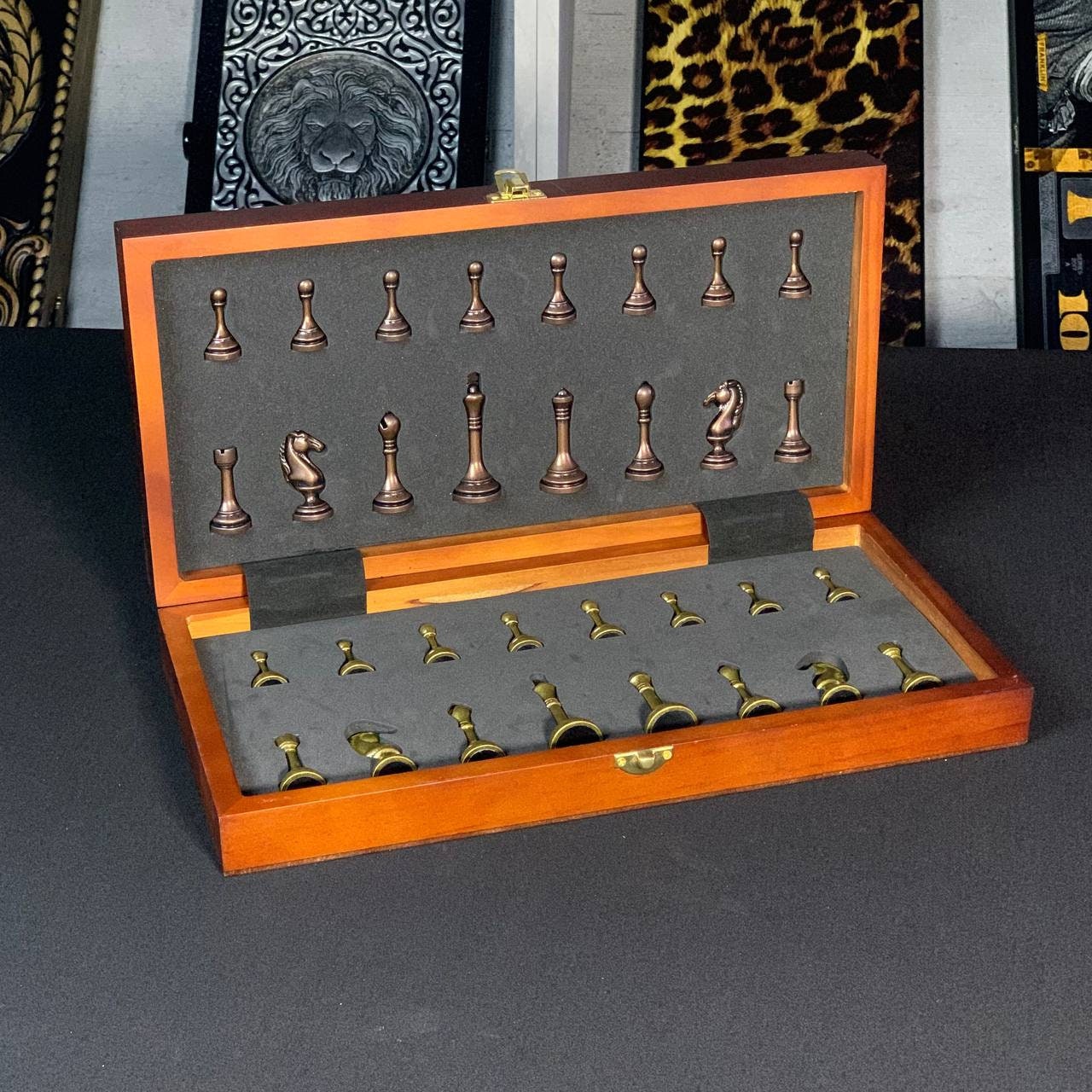 Chess Set With Metal Pieces, Chess Board, Gift Idea, Travel Chess Set ...