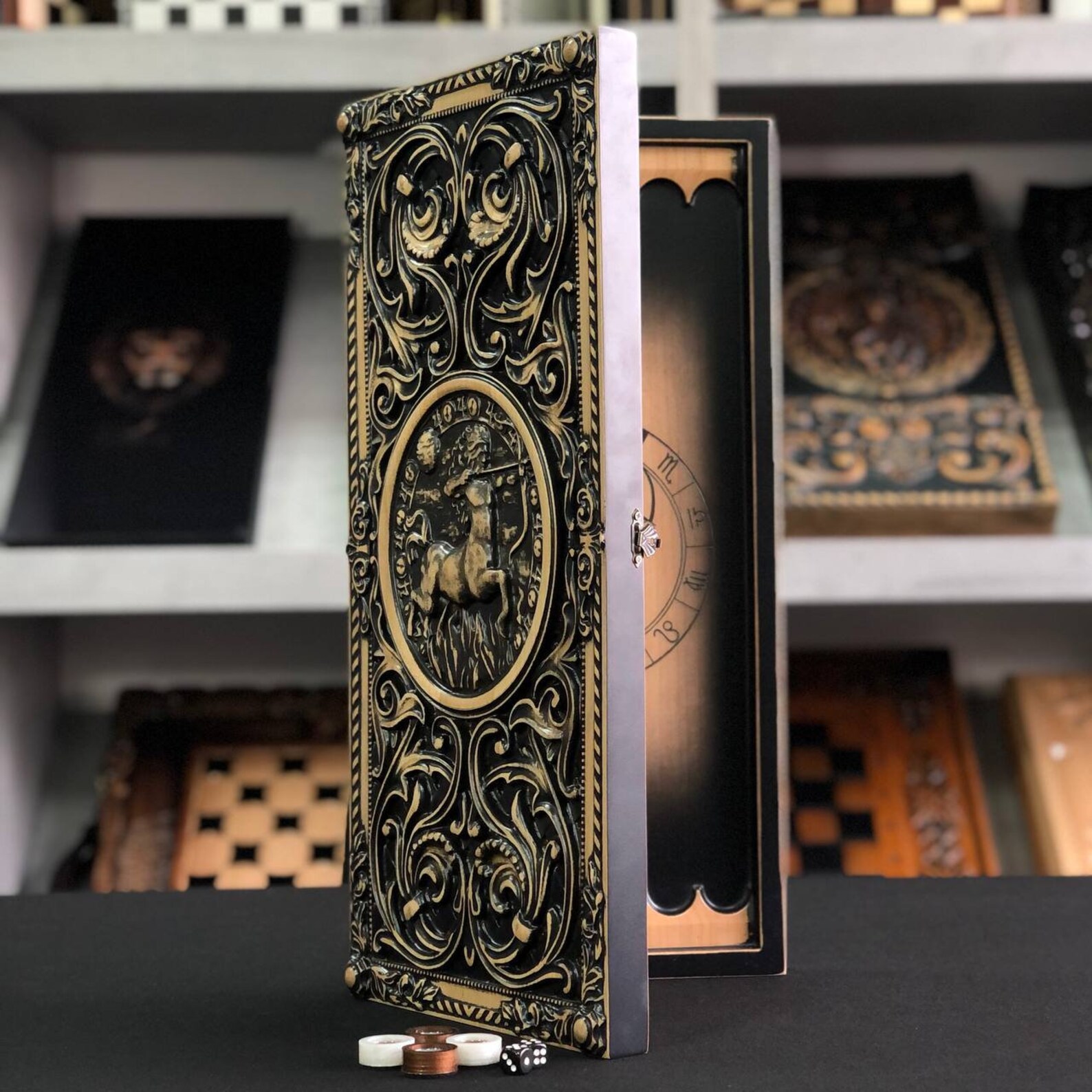 Handcrafted Wooden Backgammon Set Stylized With Sagittarius Zodiac Sign ...