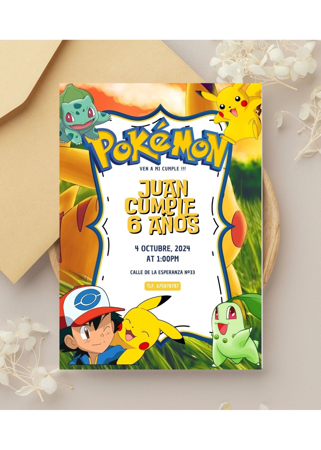 Pokémon Birthday Invitation, Editable in Canva, Immediate Download - Etsy