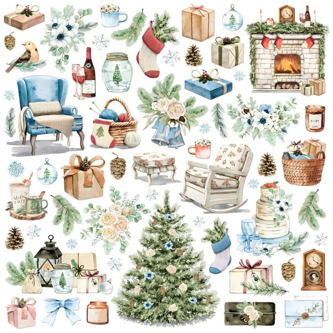 Vintage Winter Sticker Pack Scrapbooking Decorative Stickers Holiday ...