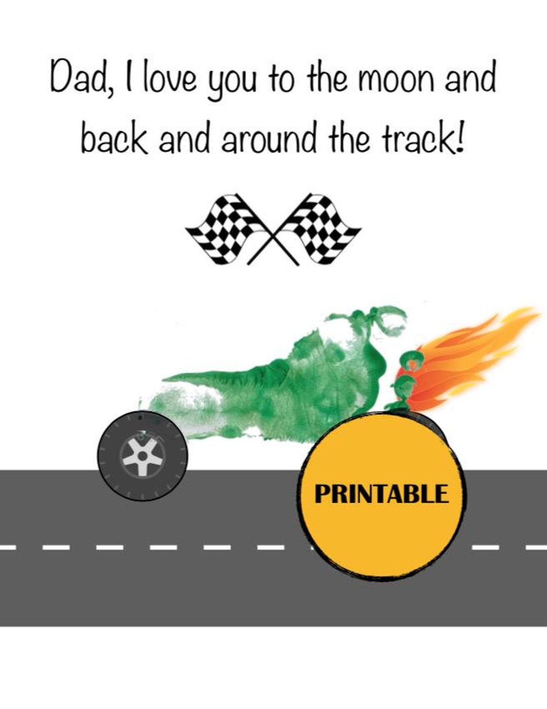 Race Car Footprint Craft, DIY, Baby/toddler Craft, Racing, Father's Day ...