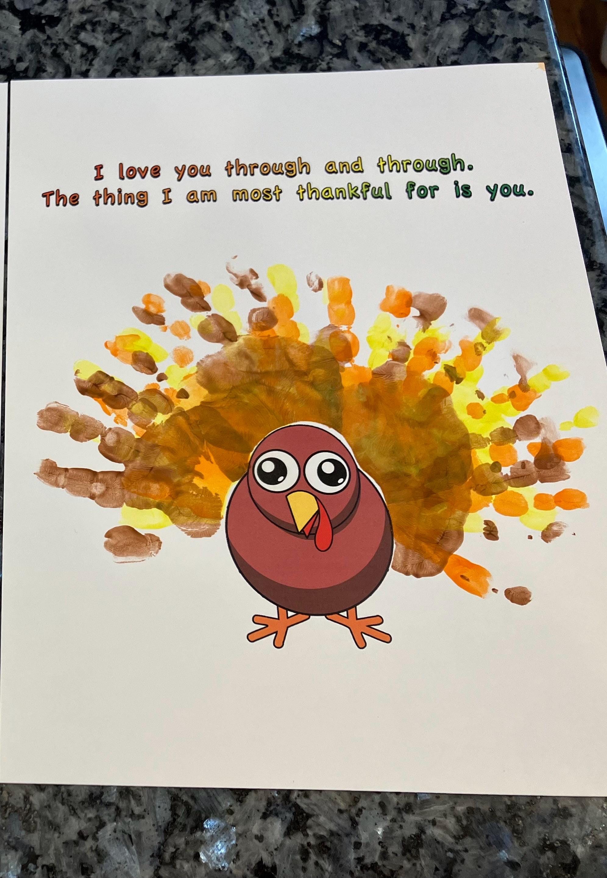 Thanksgiving Handprint Craft, DIY, Baby/toddler Craft, Turkey, Thankful ...