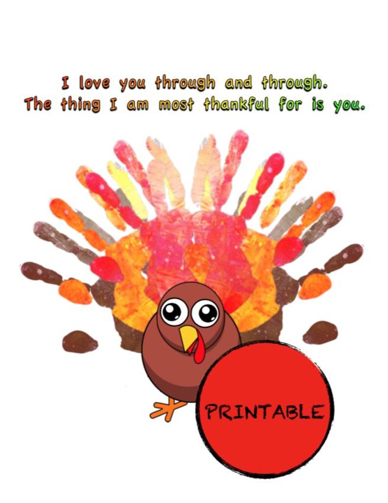 Thanksgiving Handprint Craft, DIY, Baby/toddler Craft, Turkey, Thankful ...