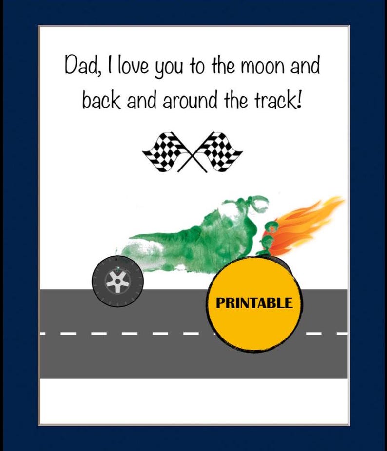 Race Car Footprint Craft, DIY, Baby/toddler Craft, Racing, Father's Day ...