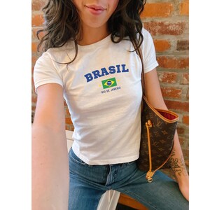 Angel Baby Y2K Brazil Crop Top Baby Tee -brazil Jersey, Soccer Baby Tee ...