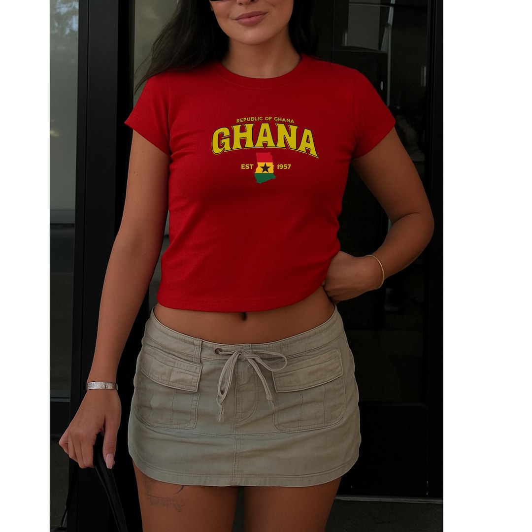 Ghana Baby Tee, Ghana Y2K T-shirt, Ghana Crop Tee, Vintage 2000s 90's ...