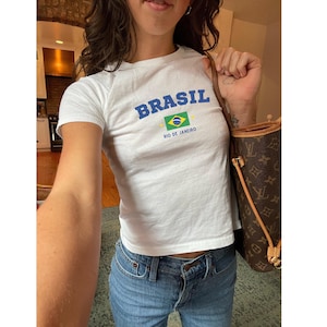 Angel Baby Y2K Brazil Crop Top Baby Tee -brazil Jersey, Soccer Baby Tee ...
