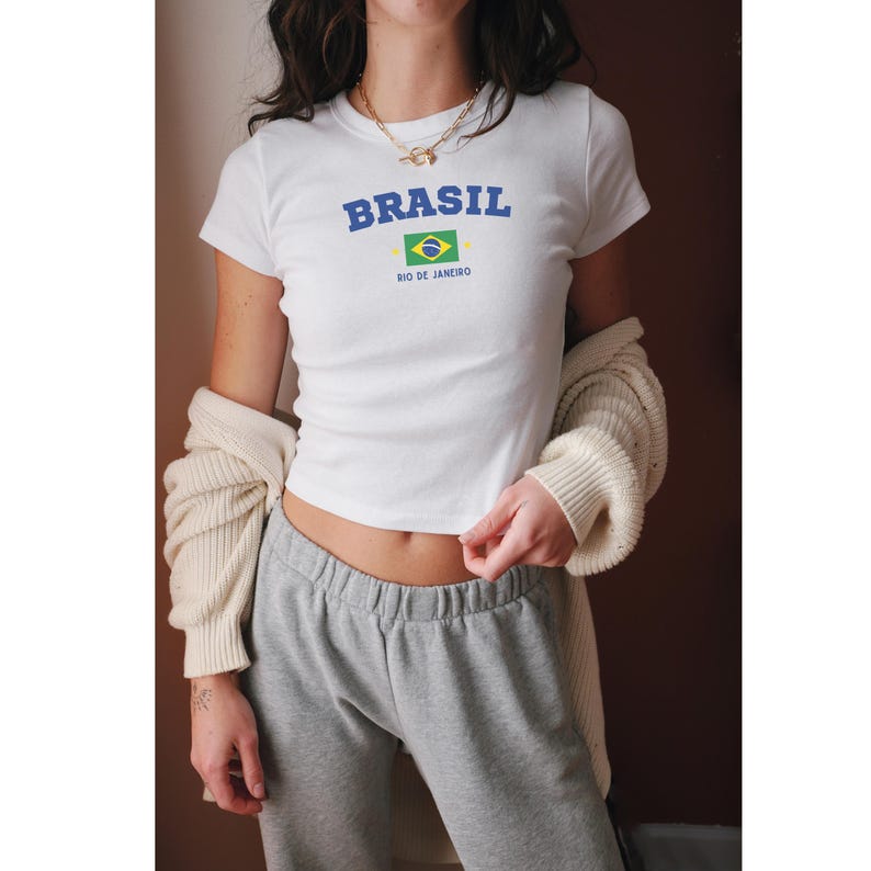 Angel Baby Y2K Brazil Crop Top Baby Tee -brazil Jersey, Soccer Baby Tee ...