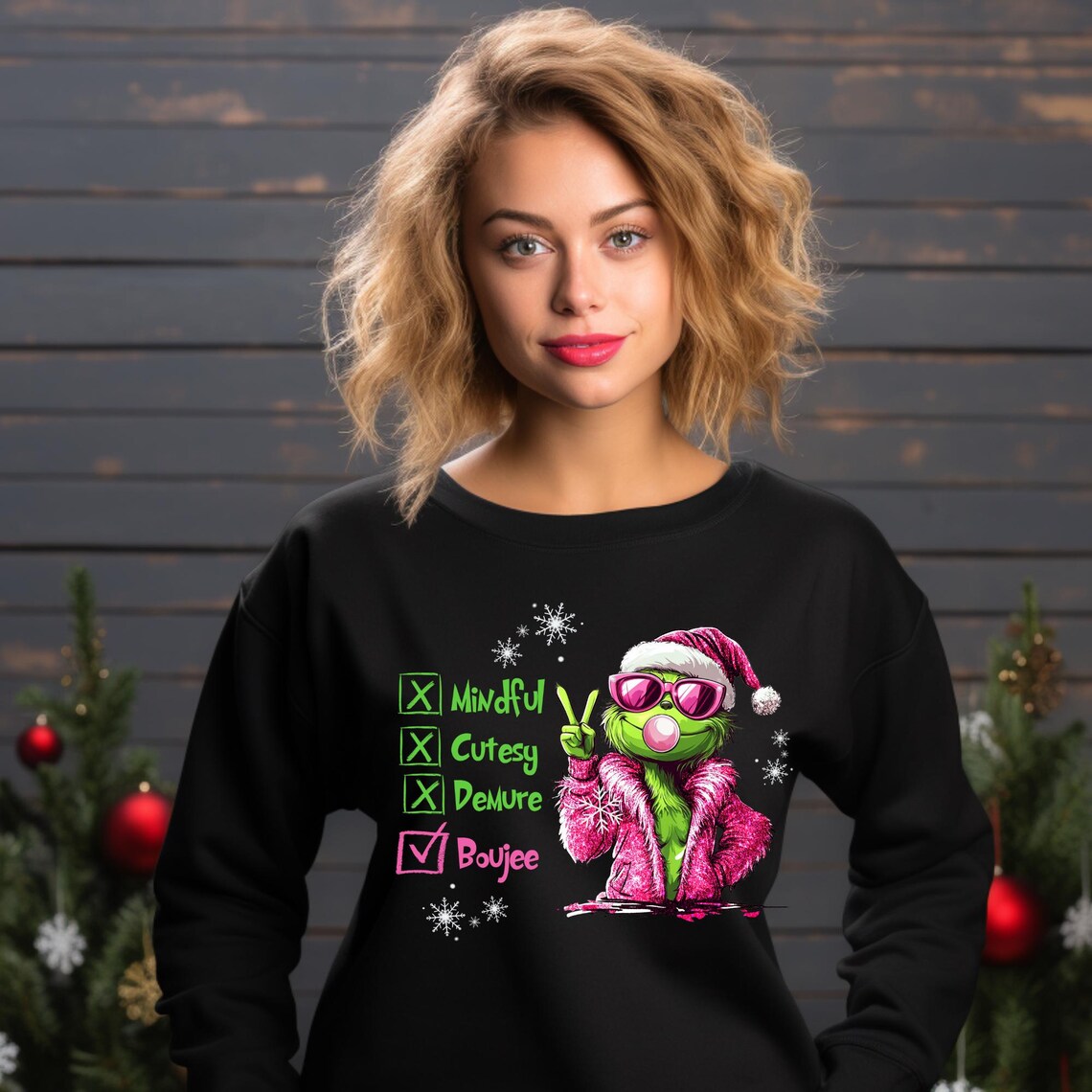Boujee Grinch Christmas Png Dtf Png Dtg Png Sublimation Png Sassy Funny ...