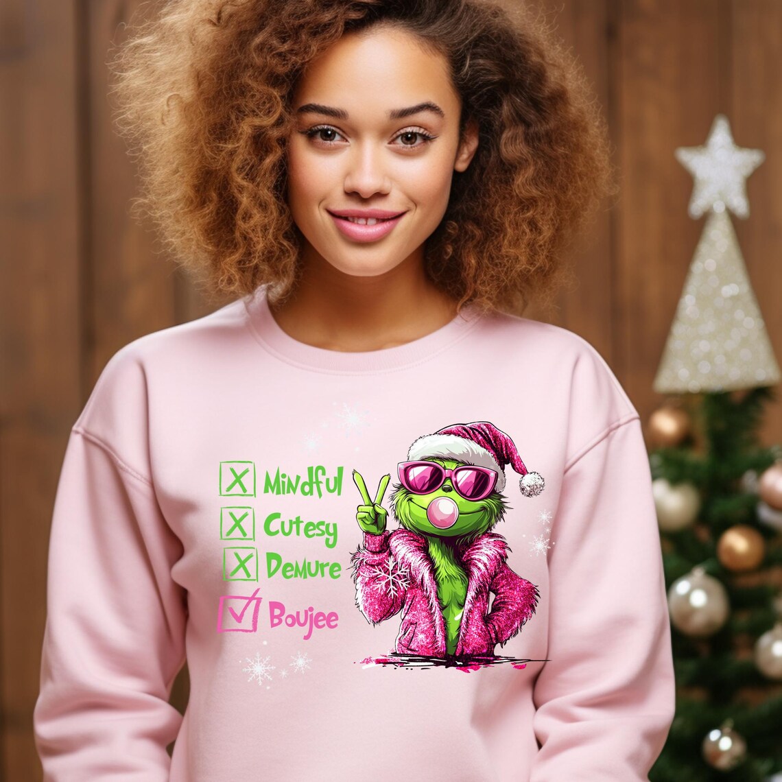 Boujee Grinch Christmas Png Dtf Png Dtg Png Sublimation Png Sassy Funny ...