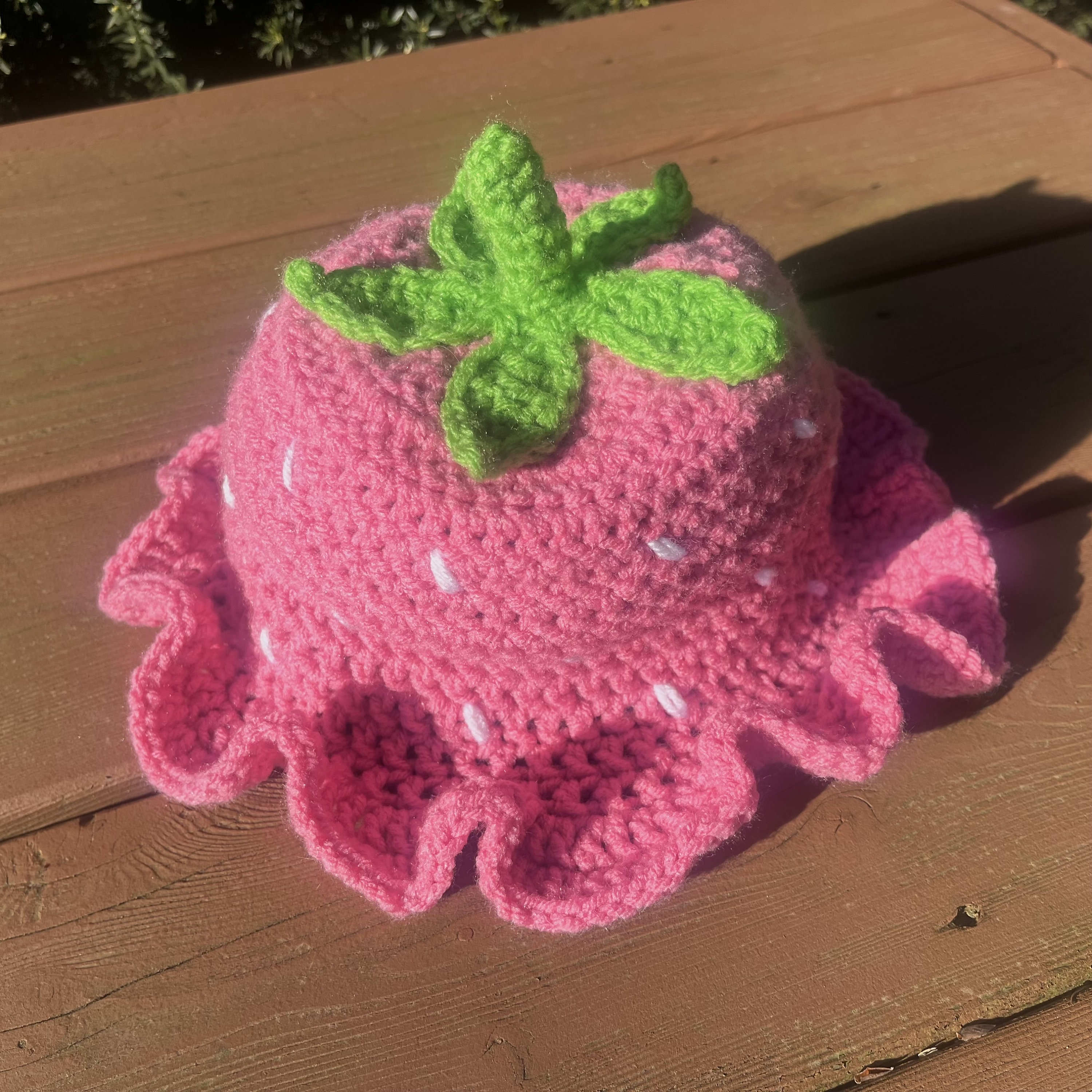Sweet Strawberry Pink Crochet Bucket Hat - Etsy