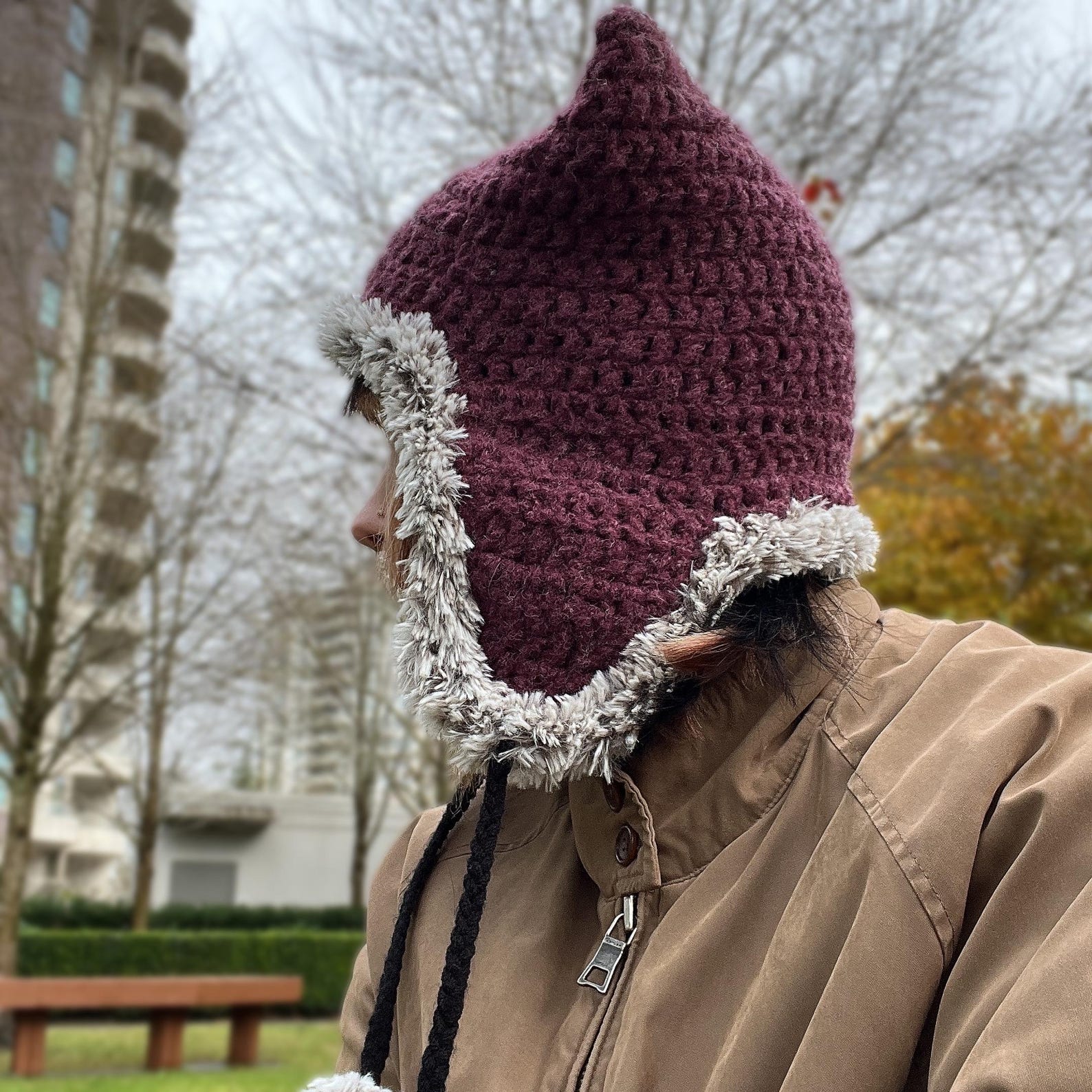 Cute Kitty Ear Flap Crochet Trapper Toques W Faux Fur + Pompoms - Etsy