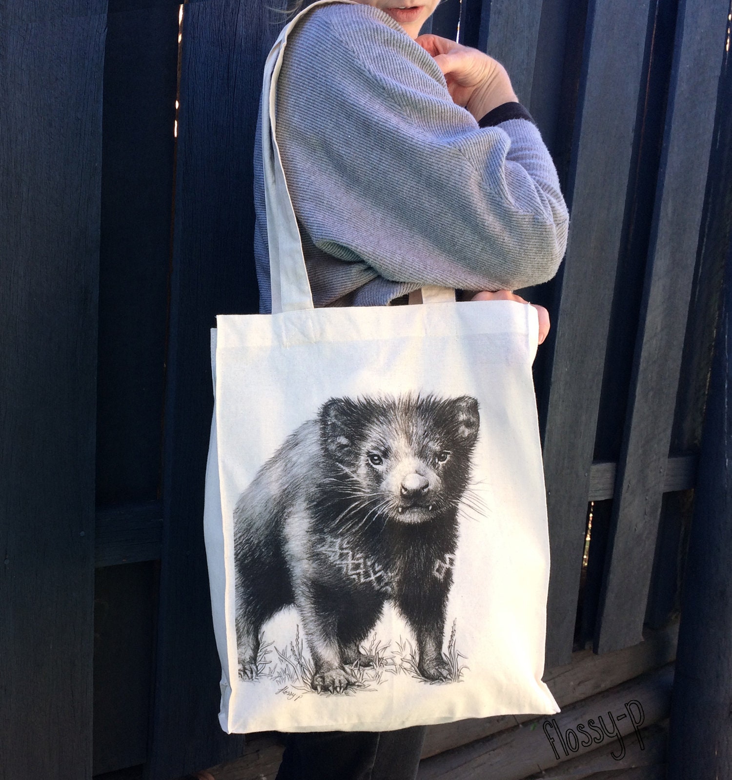 Tasmanian Devil Tote Bag. Shopping Bag Featuring Original | Etsy