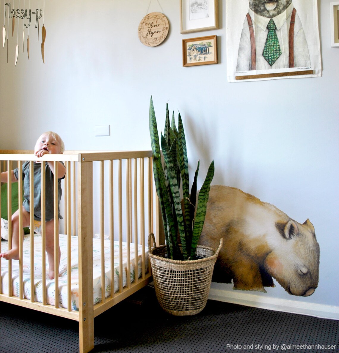Giant Wombat Wall Decal Fabric Wall Sticker Facing Right. - Etsy