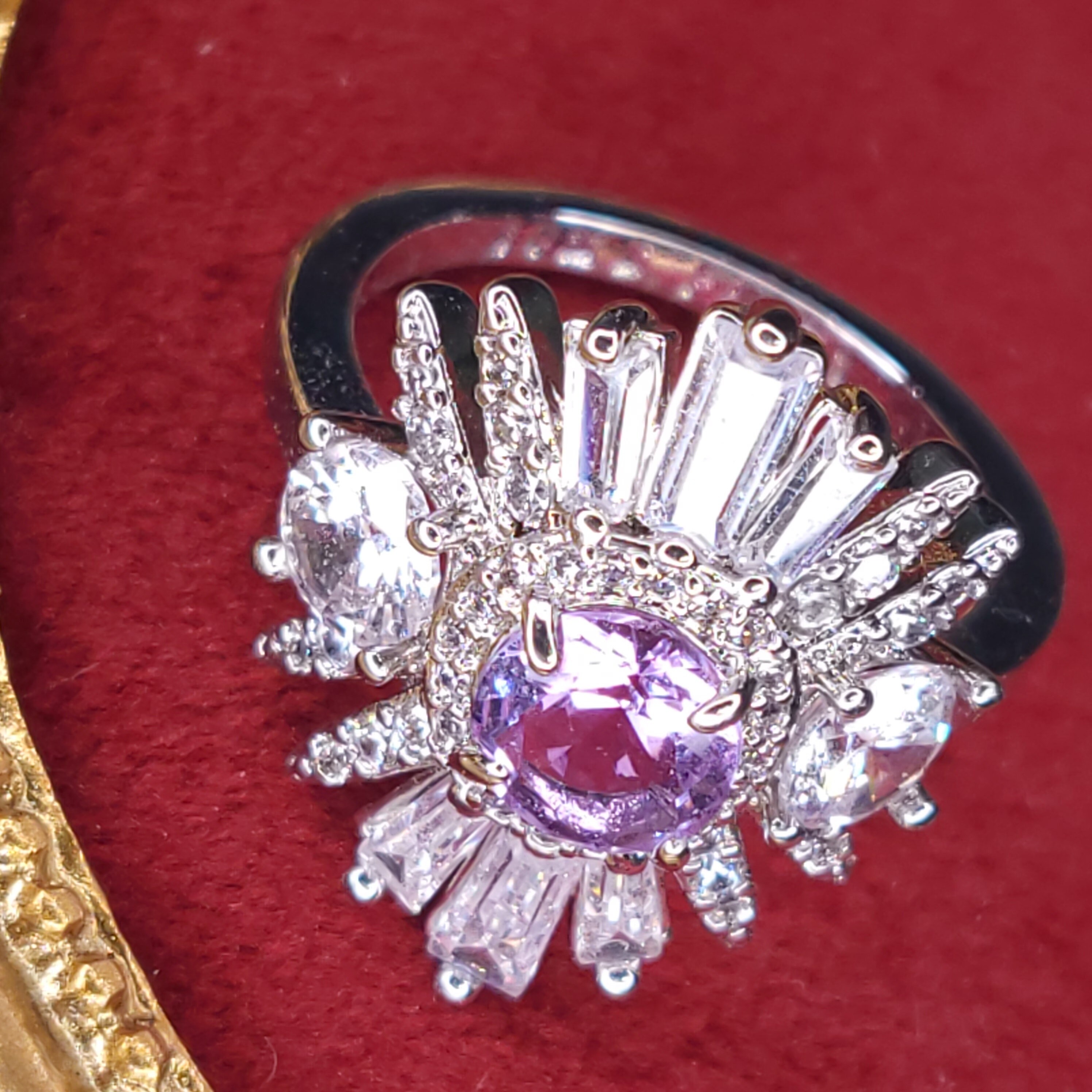 Bomb Party Signed Rhinestone Light Purple Rings Size 6 - Etsy