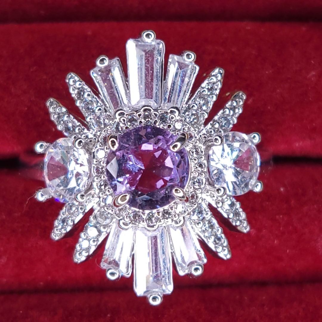 Bomb Party Signed Rhinestone Light Purple Rings Size 6 - Etsy