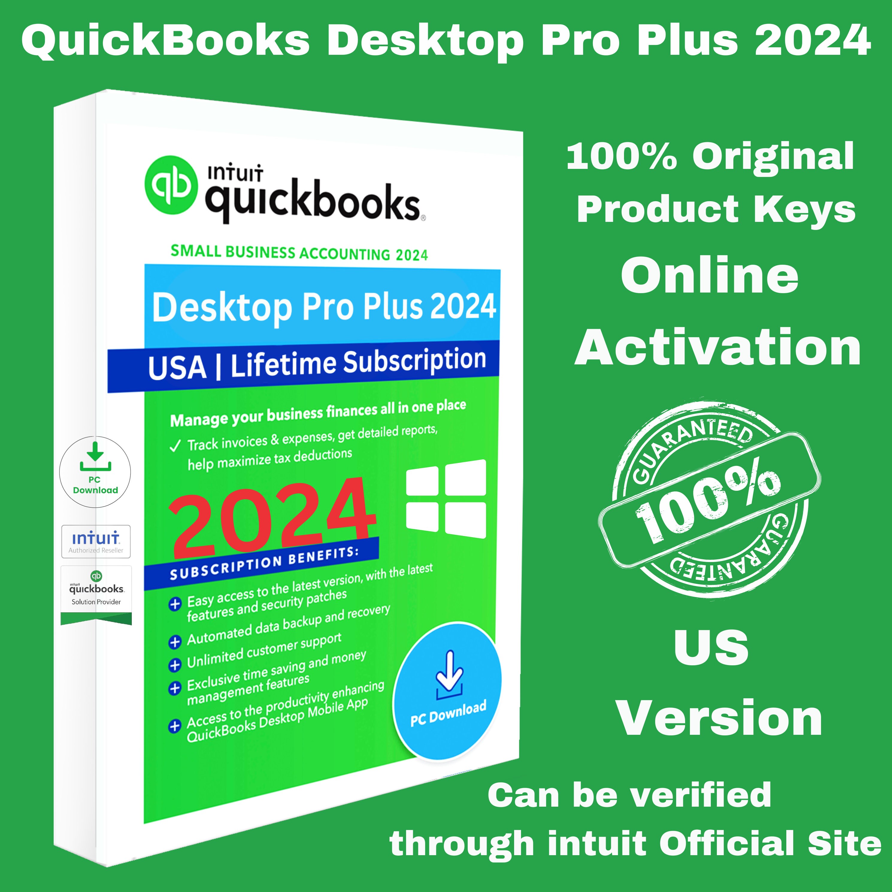 Quickbooks Desktop Pro 2024 No Payroll Included Latest US and Updatable ...