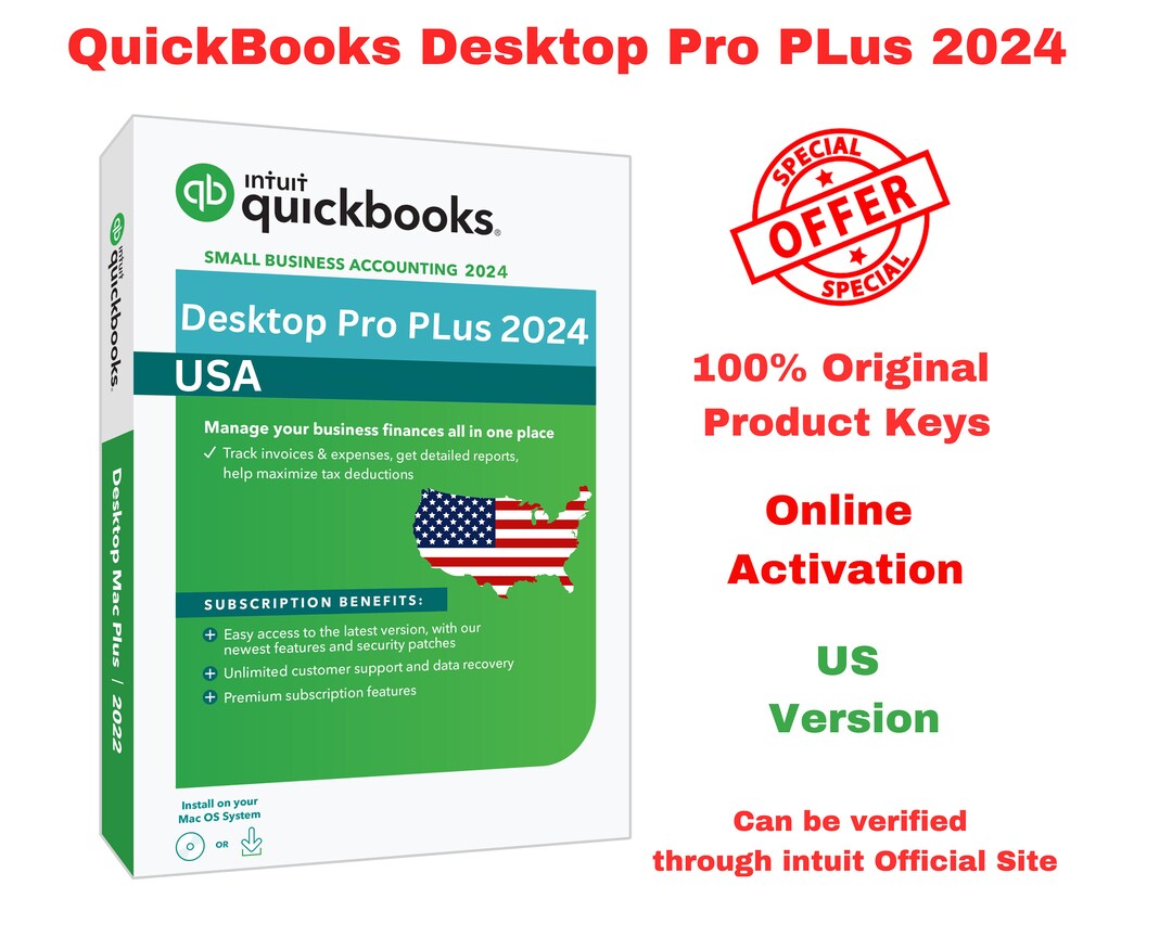 Quickbooks Desktop Pro 2024 No Payroll Included Latest US and Updatable ...