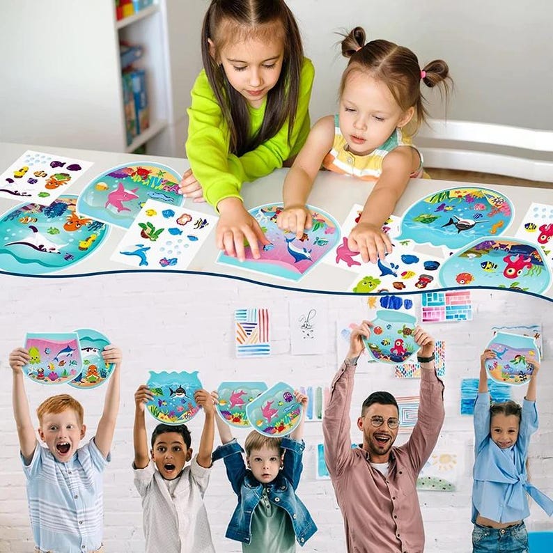 Marine Life Sticker Scene Kit for Children Includes 12 Pieces - Etsy