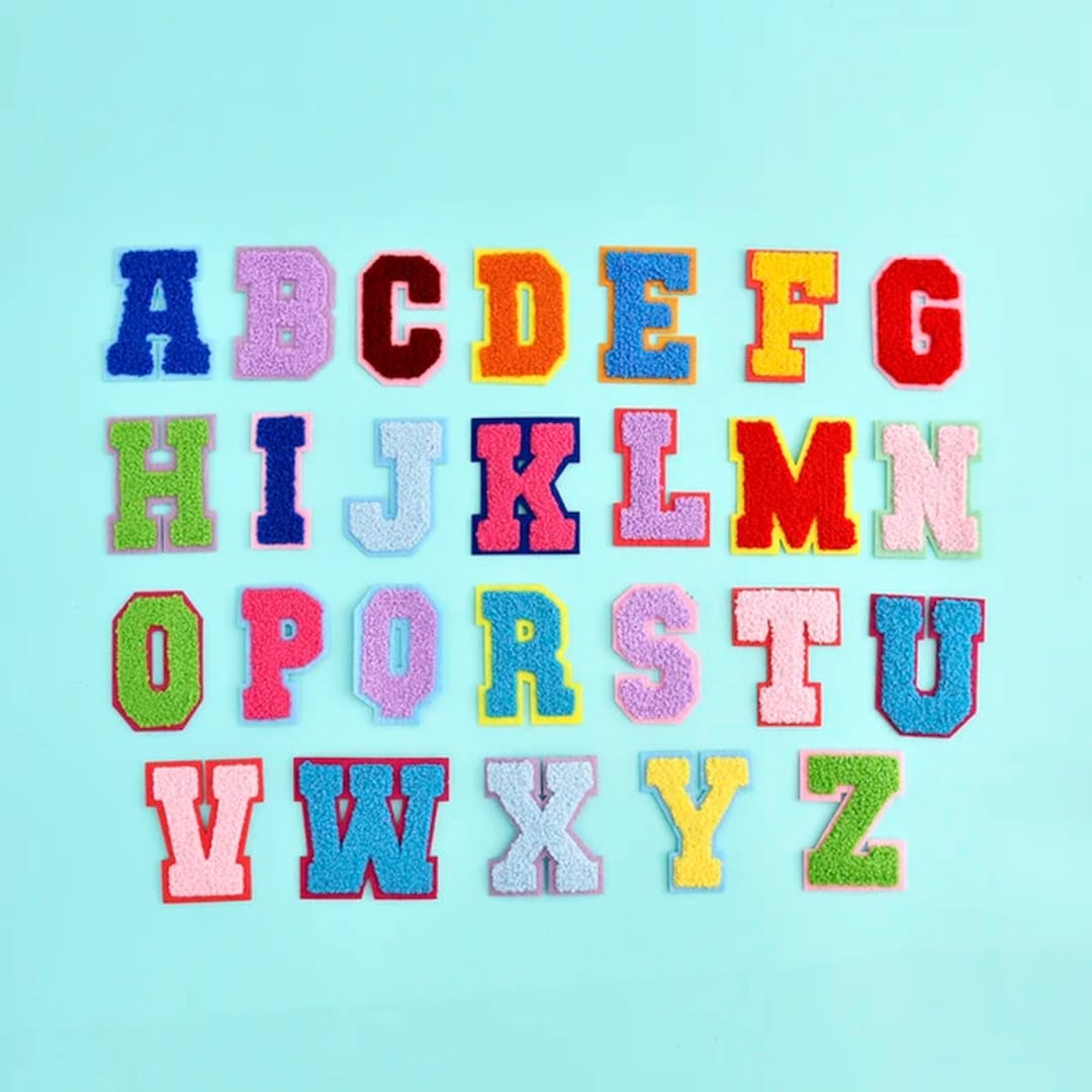 Alphabet Patch Ironing, Chenille Alphabet Patch, 26 Pieces of Chenille ...