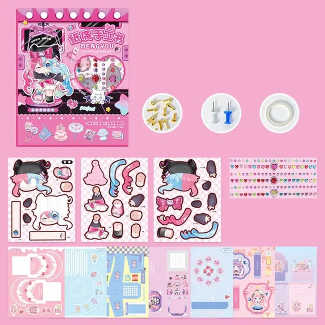 DIY Paper Puppet Toy Handmade Montessori 3D Paper Doll Quiet Book Toys ...