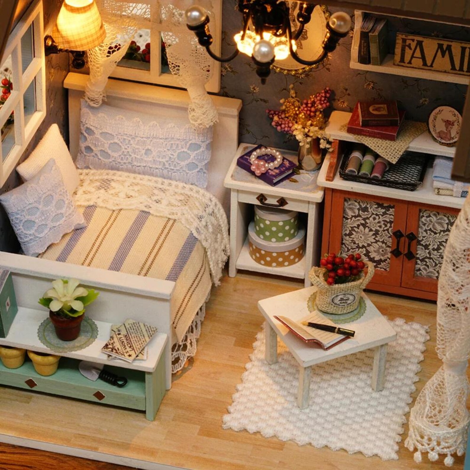 DIY Miniature Kit Realistic Mini 3D Wooden House Room Craft With ...
