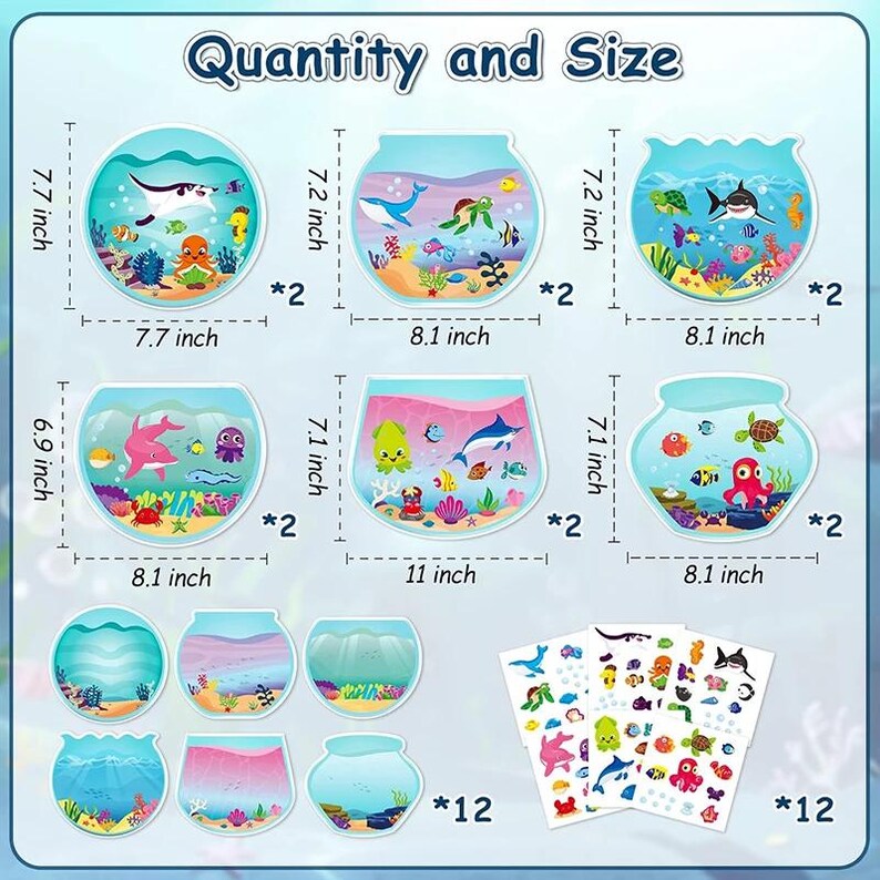 Marine Life Sticker Scene Kit for Children Includes 12 Pieces - Etsy