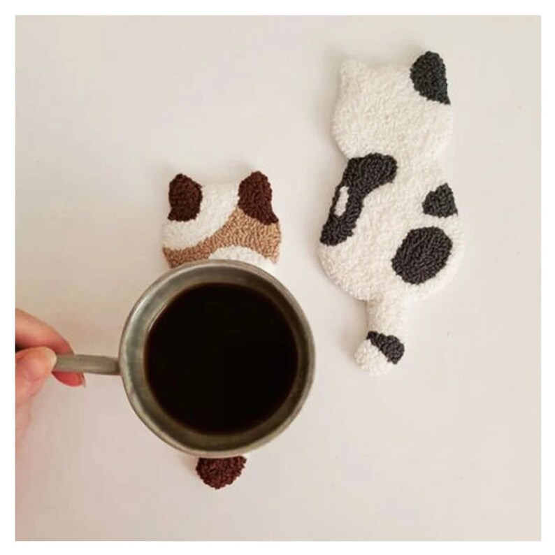 DIY Needlework Wool Poke Embroidery Kit Yarn Coaster Punch Needle ...