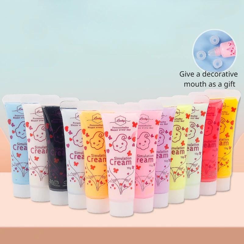 12 Colors 15ML Simulation Cream Glue Set Handmade Creative Diy Mobile ...