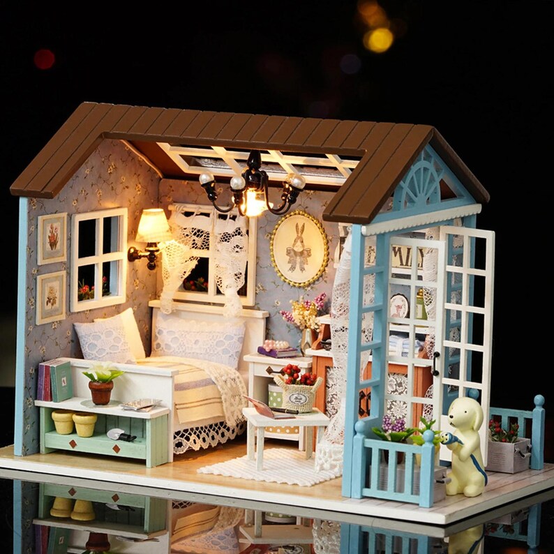 DIY Miniature Kit Realistic Mini 3D Wooden House Room Craft With ...