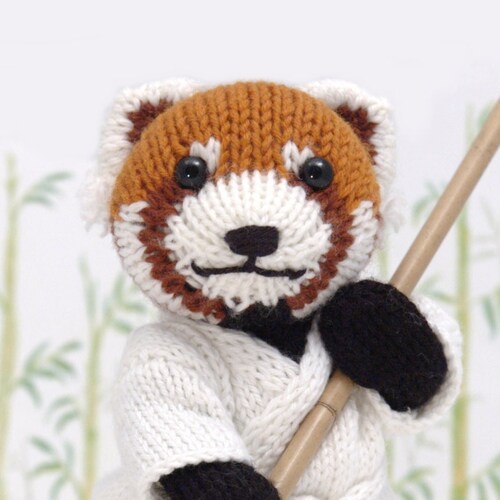 Red Panda With Karate Gi Knitting Pattern | Etsy