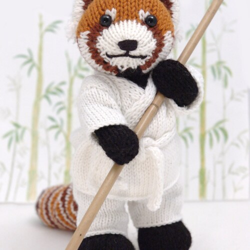 Red Panda With Karate Gi Knitting Pattern - Etsy