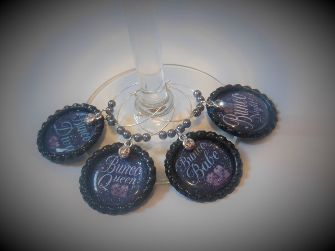 Bunco Wine Glass Charms Full of Glitz and Glamour - Bunco Diva - Bunco ...