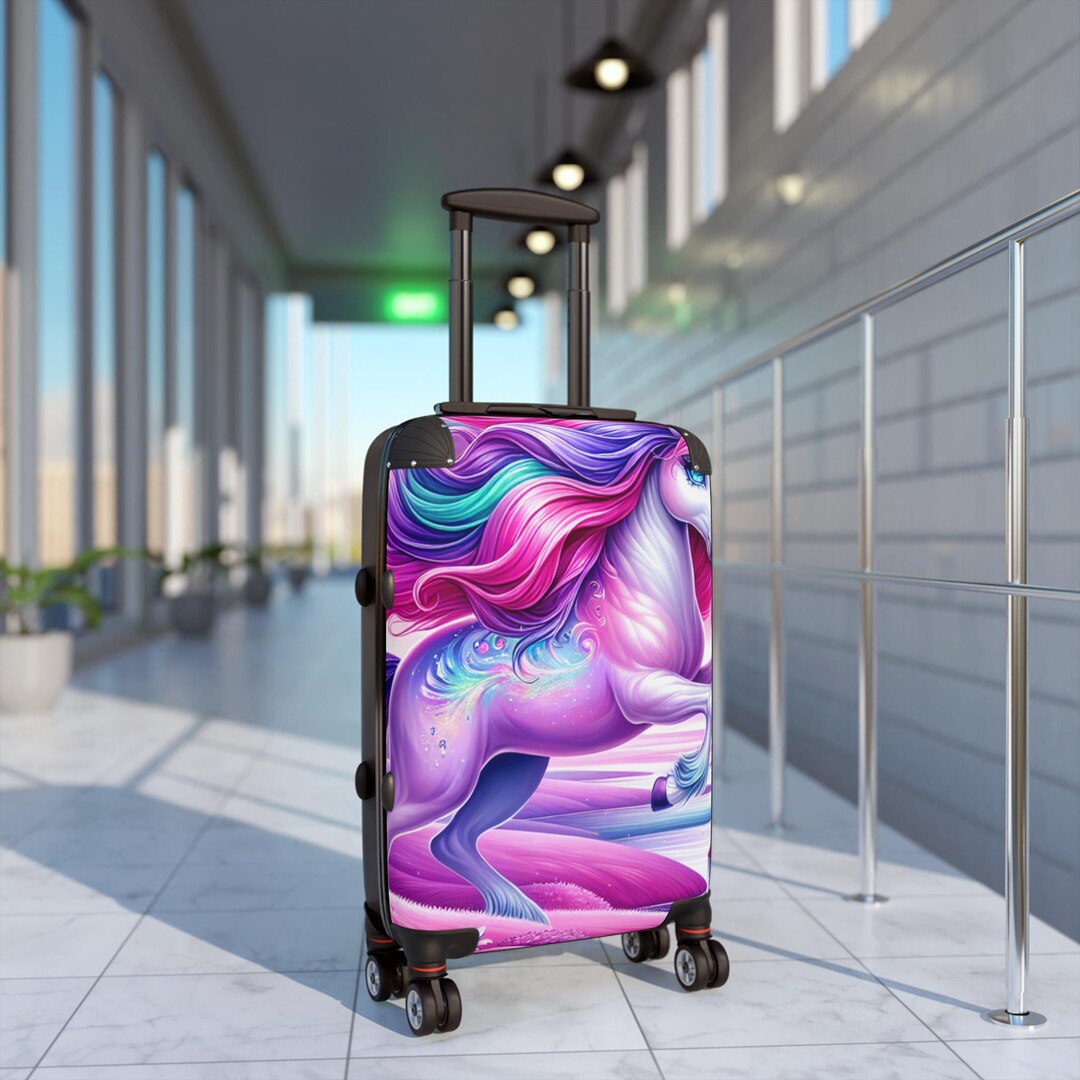 Pink Unicorn Suitcase Hard Shell Suitcase Kawaii Suitcase Printed ...