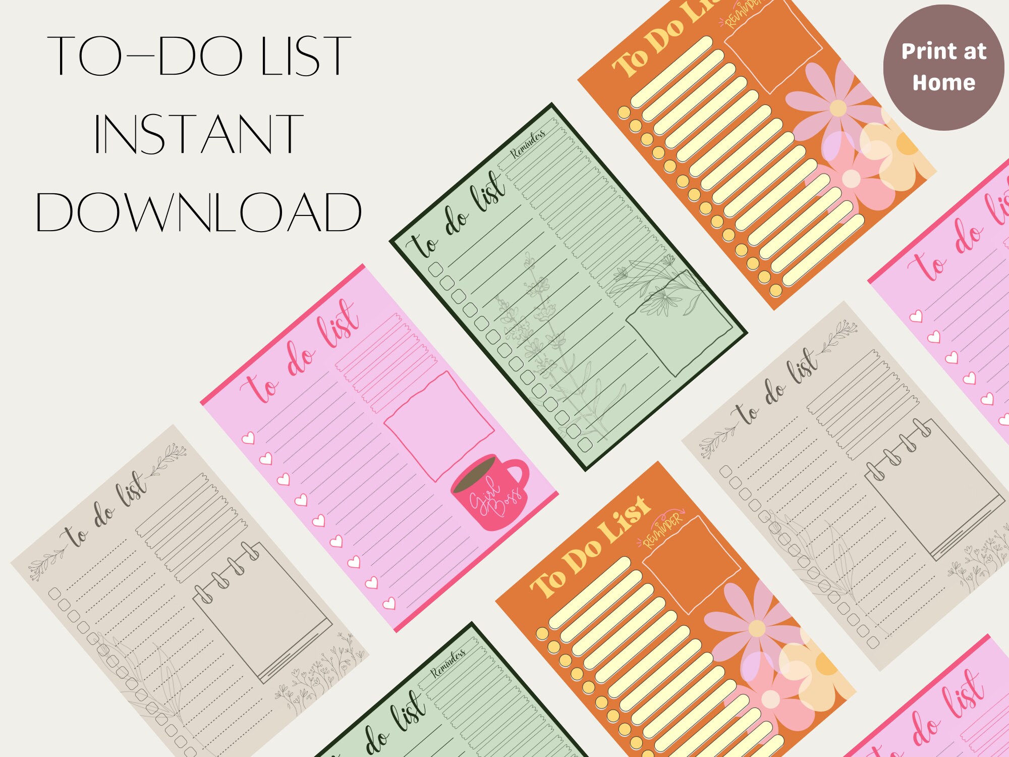 To Do List, Printable A4 Template Checklist, Instant Download ...