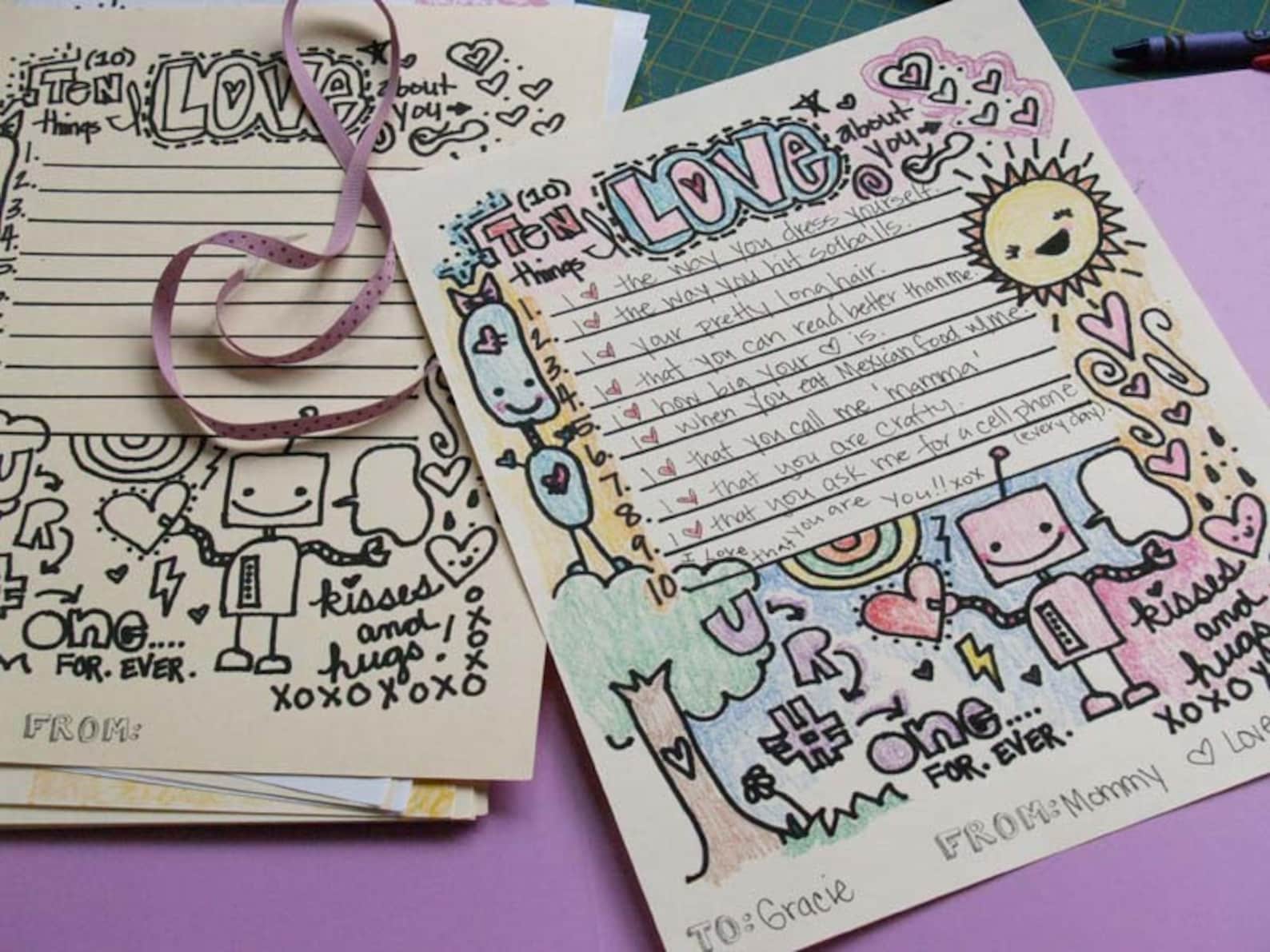 Printable PDF DIY love letters art journal for the one you | Etsy