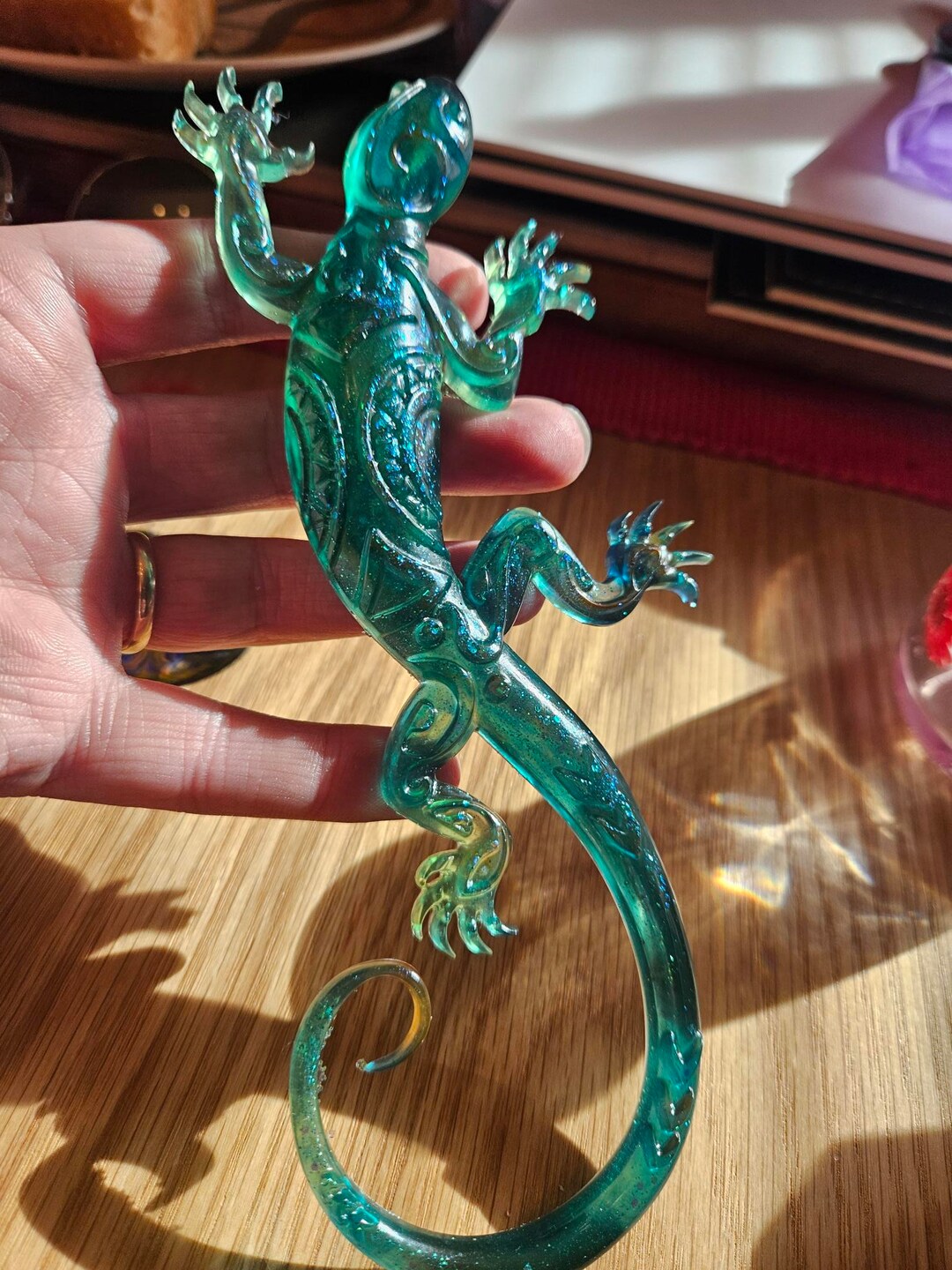 Handmade Resin Gecko, Resin Lizard Figurine, Decoration, Gift, Reptile ...