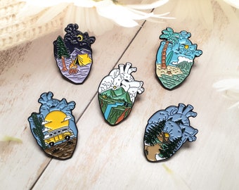 Heart, Brain, Lungs, Organ Anatomy Enamel Pin Medical Science Badge Pin ...