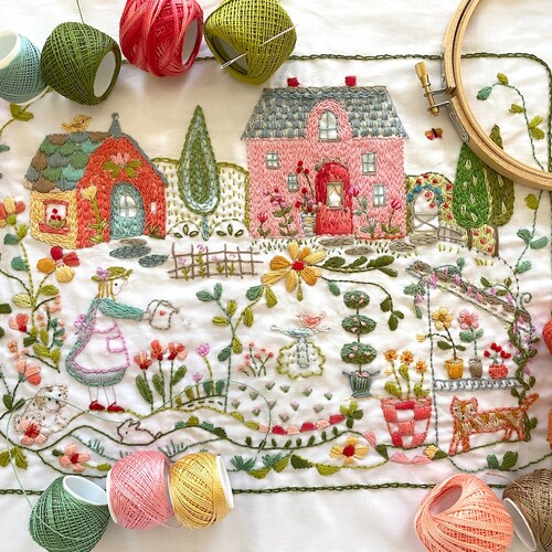 Oak Park Garden Sampler to Stitch and Embroider - Etsy