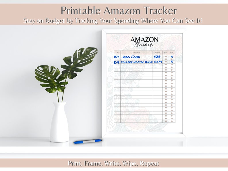 Amazon Budget Printable | Printable Dry Erasable | DIY Print | Digital ...